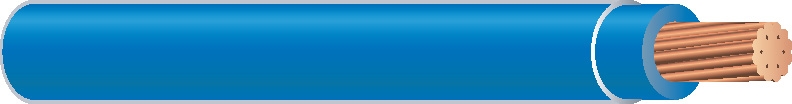THHN 2 AWG Stranded Annealed Copper Cable- Blue
