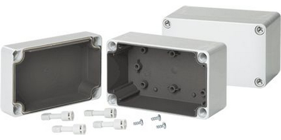 Wall Mount Enclosure, 0.12 in. Body thk, Light Gray, RAL 7035, 3.9 in ...