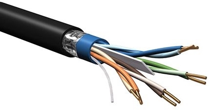 Ethernet Cable, 23AWG, Solid, 4 Pairs, Black