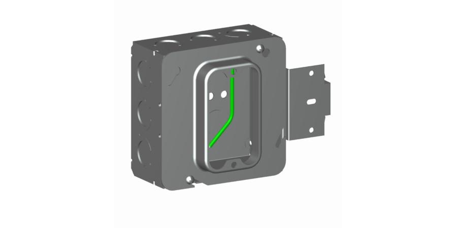 Outlet Box, Square, 42 cu. in. Capacity, 17-Knockout, Steel
