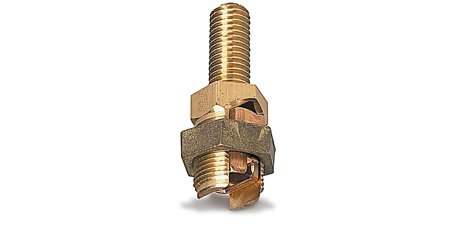 Mechanical Grounding, Bronze, Stud Size 3/8 in.