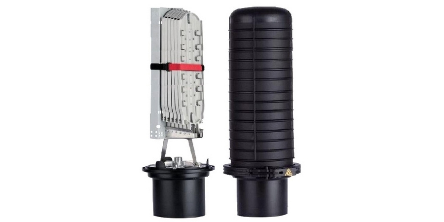 Fiber Optic Splice Closure, Impact-Resistant Polymer, Black, Length 29. ...