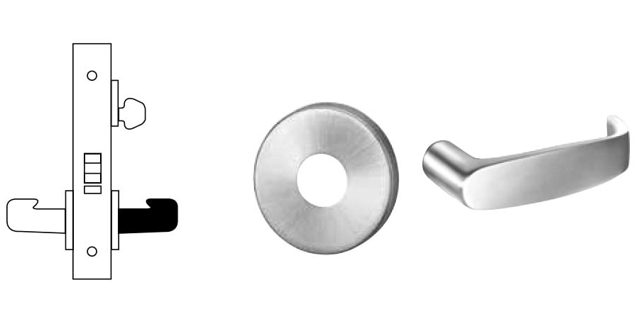 Mortise Lock, ANSI: Grade 1, Function: Closet/Storeroom Lock, US26D ...