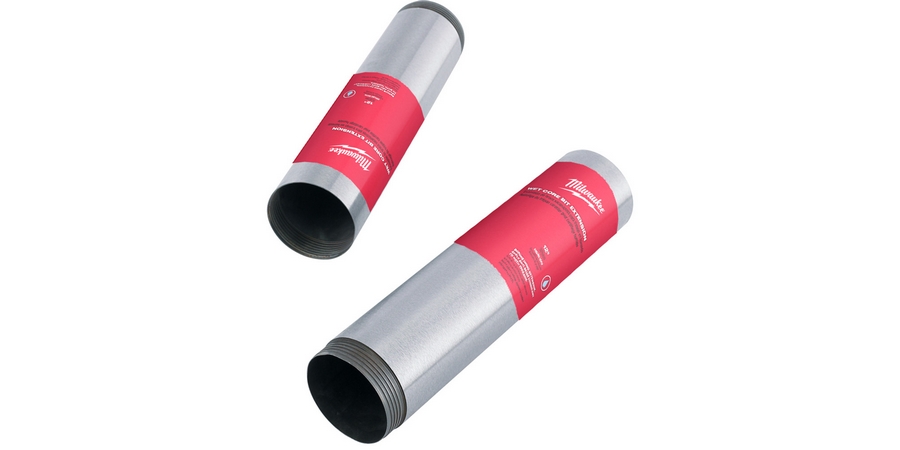 Core Bit Extension, 12 in. L, 2 in. Shank, Steel
