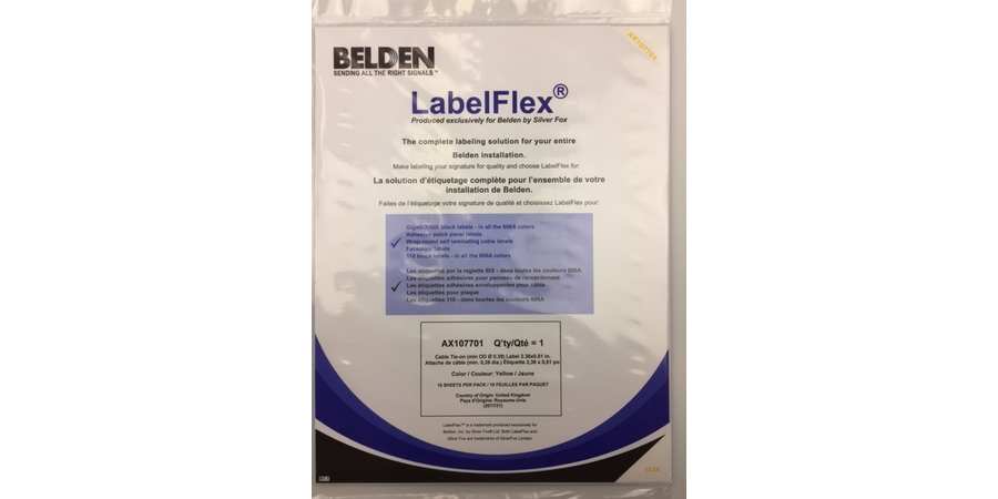 Label, Yellow, For Use With Copper Cable