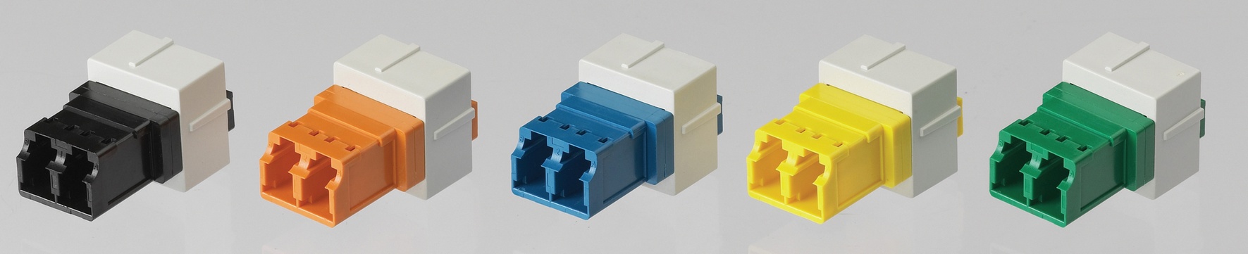 Adapter, White, Plastic, MDVO LC Keyed Duplex Connector