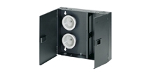 Fiber Optic Enclosure, Black, Steel, Wall Mount, 2-Port