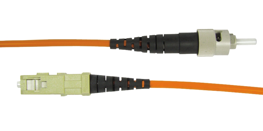 Fiber Patch Cord, OM1 Fiber, 1 Fiber, ST Connector 1, SC Connector 2 ...