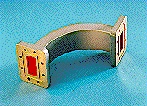 90 Degree E Plane Swept Bend,L: 4 in.,Gray,5.85 to 8.2 GHz,WR137,WG14 ...