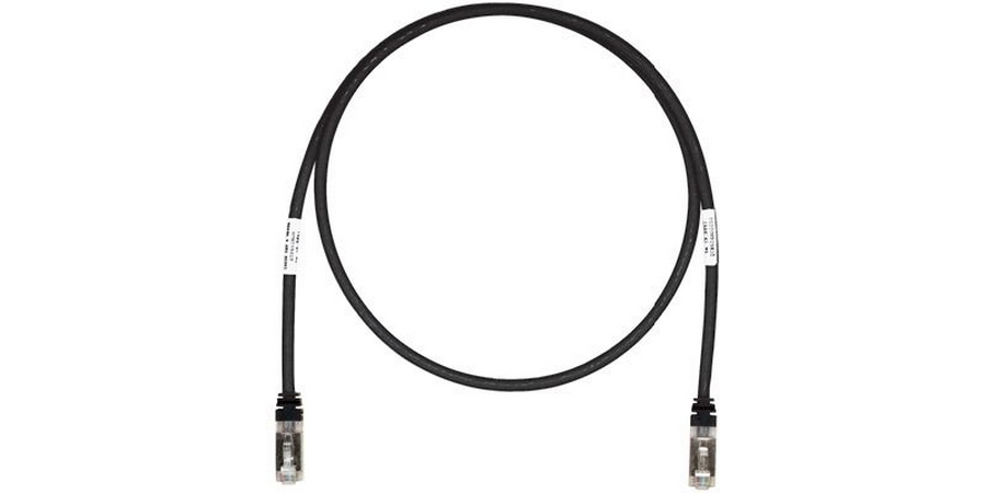 TX6A CAT6A SHIELDED PATCH CORD RJ45-RJ45 T568A/B LSZH BLACK 25 FT