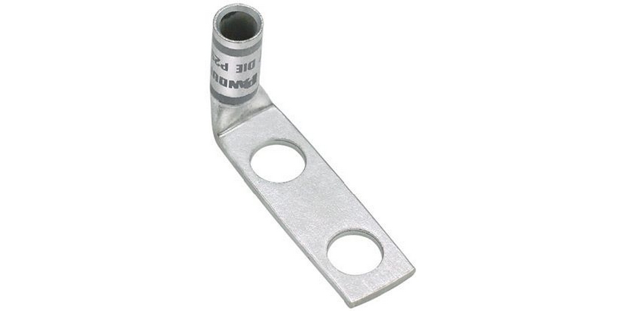 Compression Lug,Standard Barrel,2 Hole,1 in.,1 AWG,Tin-Plated Copper ...